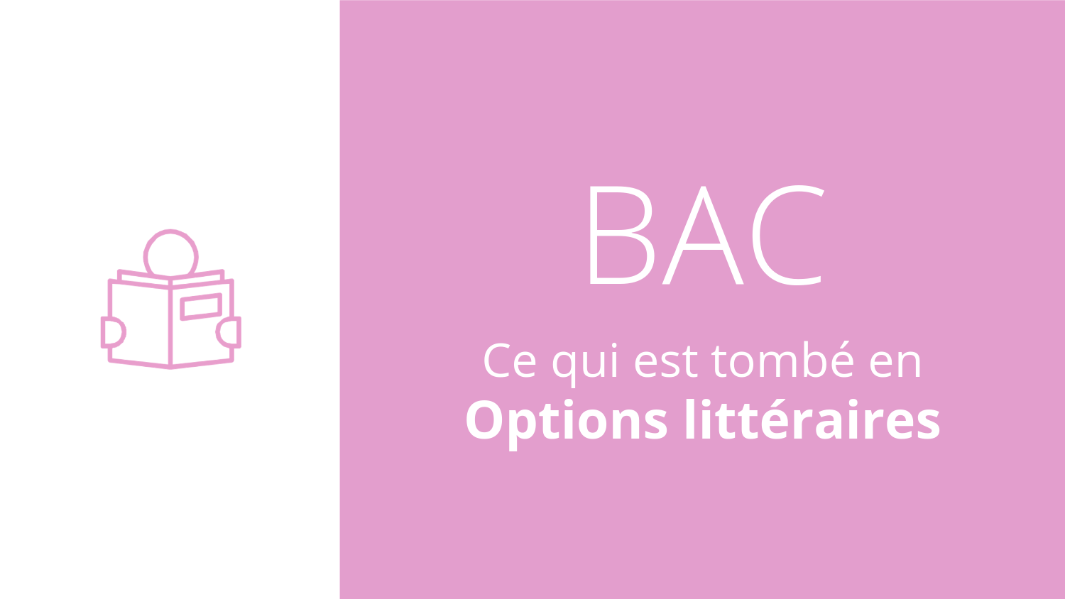 Bac L : Tous les sujets des options