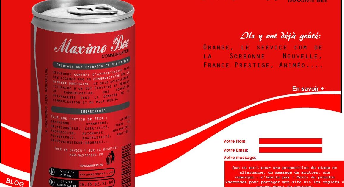 Le CV pétillant de Maxime Bee, à consommer sans modération