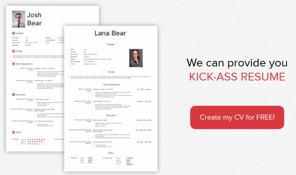 Créez votre CV avec KickResume